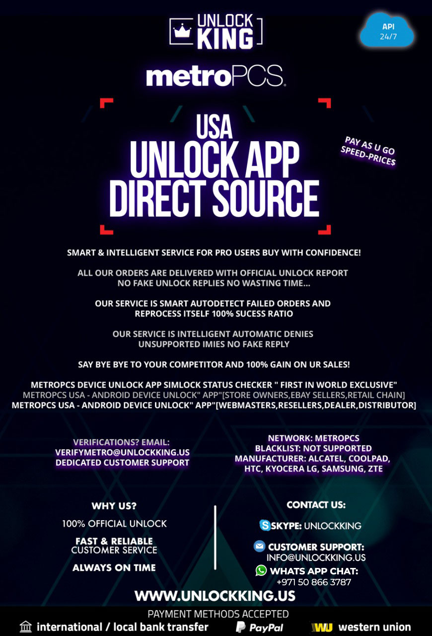 Metro PCS Device Device Unlock APP Premium Unlock Service Direct Source ... Metro PCS Device Device Unlock APP Premium Unlock Service Direct Source ...